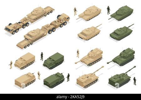 Isometric rocket salvo fire system on a wheeled landing gear. Rocket ...