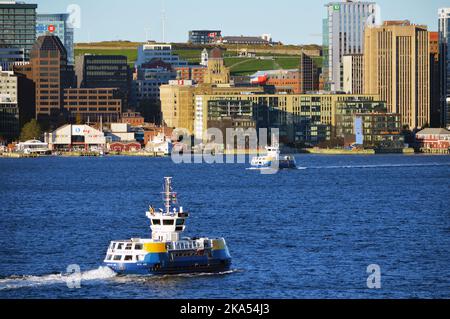 View of downtown Halifax waterfront including the new Queen's Marque ...