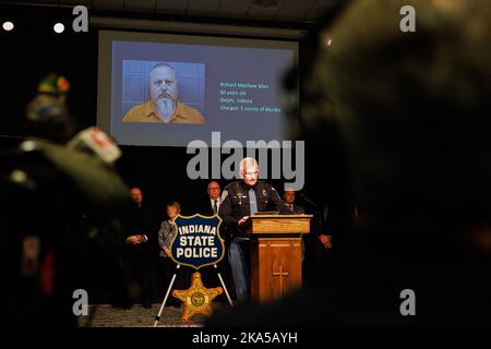 Indiana State Police Superintendent Doug Carter (L) and Carroll County ...