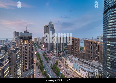 Bird view at Nanchang China. Skyscraper under construction in ...