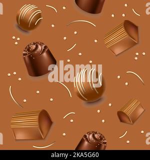 Chocolate candies and dessert sweets patterns Stock Vector Image & Art ...
