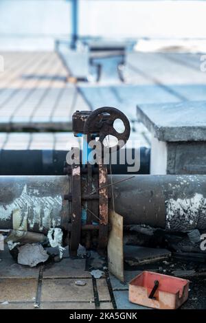 old rust-covered valve in close-up Stock Photo - Alamy