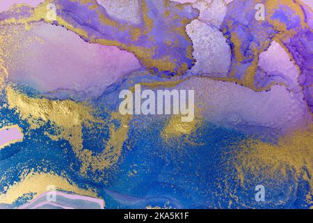Marble Gradient Dark Blue and Violet Abstract Artwork Background with ...