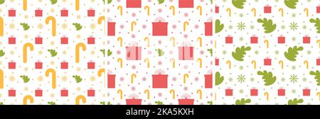 Set of Boxing Day Sale Seamless Pattern Design with Glove and Gift Box ...