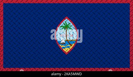 3D Flag of Guam on a metal wall background Stock Photo - Alamy
