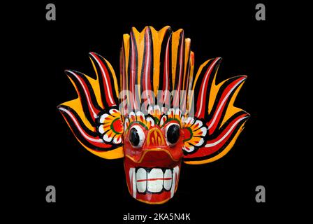 Traditional Devil Mask (raksha) sri lanka isolated on black background ...