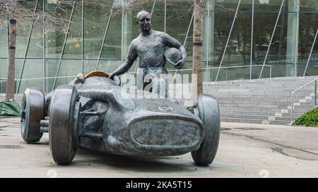 The Juan Manuel Fangio statue at the Mercedes-Benz Museum pays tribute ...