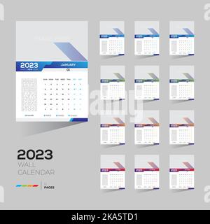 12 month 2023 wall vector calendar desig Stock Vector Image & Art - Alamy