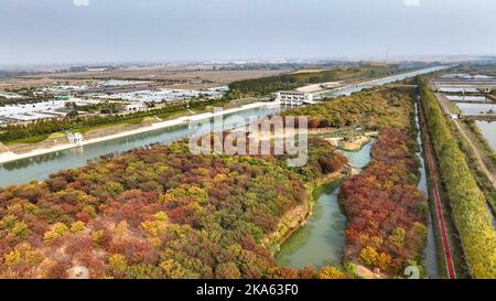 HUAI'AN, CHINA - NOVEMBER 1, 2022 - Aerial photo of Hongze Station on ...