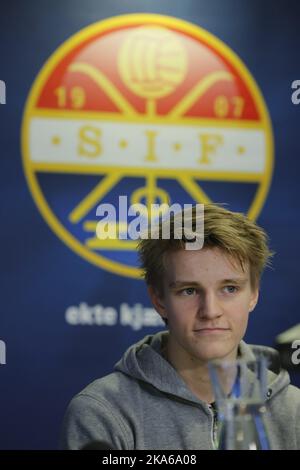 Drammen, Norway 20150126. Martin Oedegaard (Odegaard) at a press ...