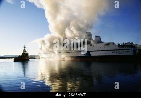 Fire onboard passenger ferry " Scandinavian Star " in Skagerrak between ...