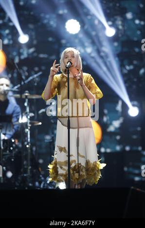 Artist Aurora Aksnes on stage during the annual Nobel Peace Prize ...