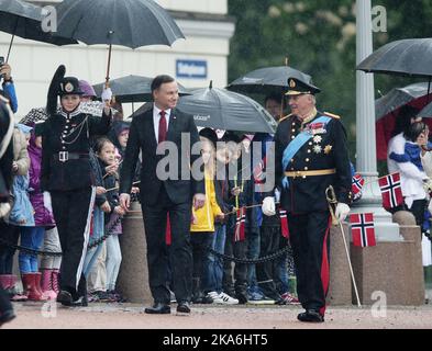 Oslo Norway 20160523. King Harald welcomes President Andrzej Duda and ...