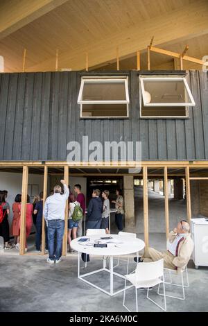 Utoya 20160719. The new learning center at Utoya, Hegnhuset, presented ...