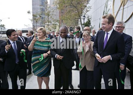 New York, USA 20160918. Opening of Trygve Lie Plaza by UN. Prime ...