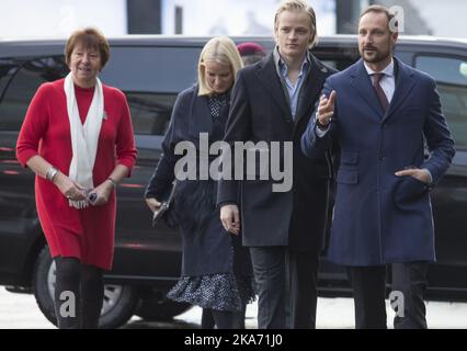 Princess Mette-Marit of Norway and her son Marius are pictured at the ...