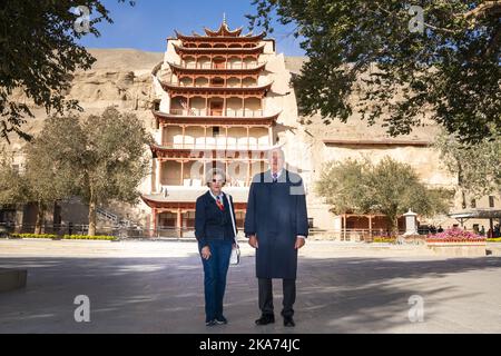 Dunhuang, China 20181013. The famous Mogao caves of Dunhuang in Gansu ...