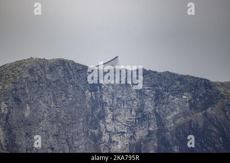 Hellesylt, Norway 20200903. On top of the steep mountainside from ...