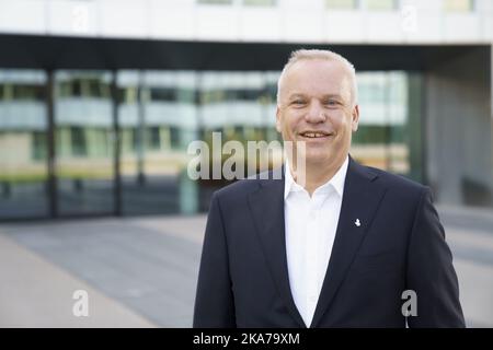Oslo 20210429. CEO of Equinor, Anders Opedal, outside their head office ...