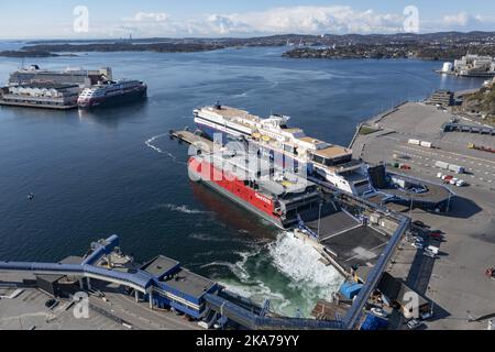 Kristiansand 20210507. Fjordline's new catamaran Fjord FSTR docks in ...