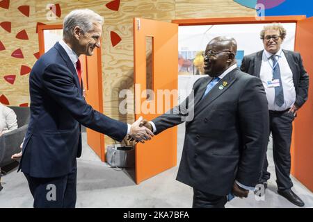 Glasgow, Scotland 20211101. Prime Minister Jonas Gahr Store during the ...