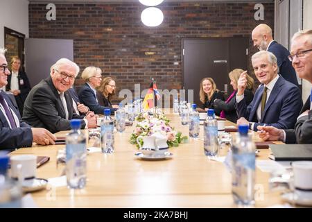 Oslo 20211104. Prime Minister Jonas Gahr StÃ¸re with his wife Marit ...