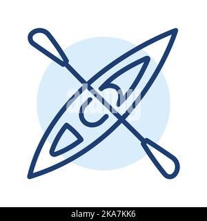 Kayak boat travel graphic black white river top aerial view landscape ...