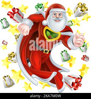 Superhero Santa Claus Christmas Super Hero Stock Vector Image & Art - Alamy
