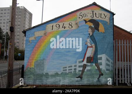 NHS Anniversary Celebration mural Stock Photo - Alamy