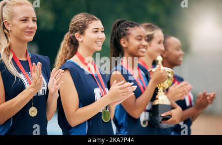 Gold medal winner, netball team and women celebrate sports success ...