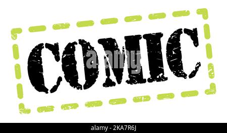 COMIC text written on green-black grungy stamp sign Stock Photo - Alamy