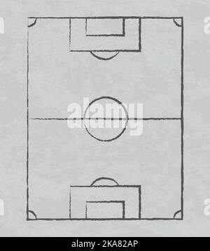 Chalkboard background with drawn official football markings on light ...