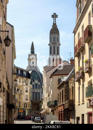 Bell tower of the Saint-Blaise church, Vichy, Allier, Auvergne, France ...