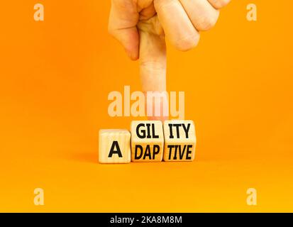 Agility and adaptive symbol. Concept words Agility and Adaptive on ...