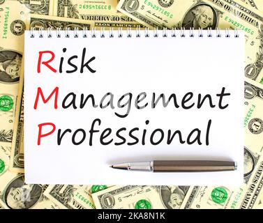 RMP risk management professional symbol. Concept words RMP risk ...