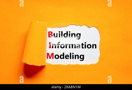 BIM building information modeling symbol. Concept words BIM building ...