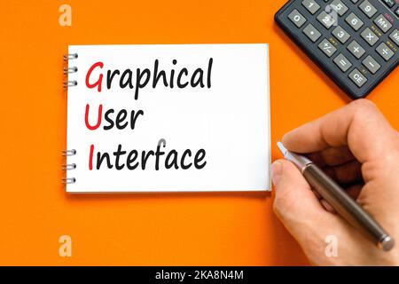GUI graphical user interface symbol. Concept words GUI graphical user ...