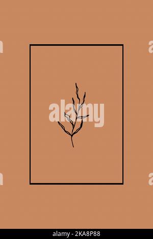 Printable trendy botanical card. Use for cover, wallpaper, wall art ...