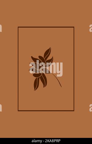 Printable trendy botanical card. Use for cover, wallpaper, wall art ...