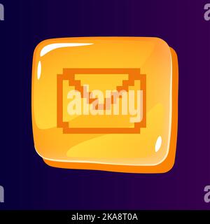 Envelope glossy ui button with pixelated icon Stock Vector Image & Art - Alamy