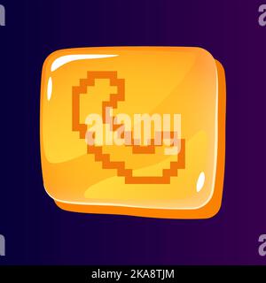 Handset glossy ui button with pixelated color icon Stock Vector Image & Art - Alamy