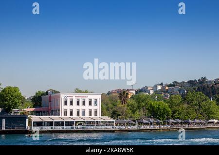 Picture of a sign with the logo of Sabanci group on Polisevi, the ...