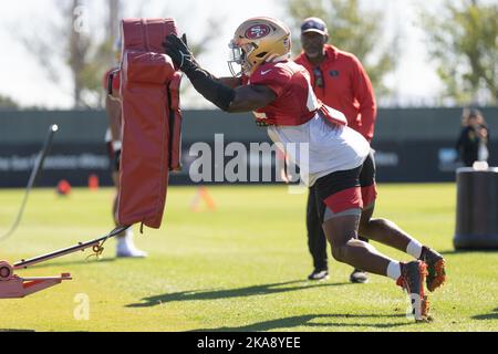 San Francisco 49ers linebacker Demetrius Flannigan-Fowles (45) looks on ...