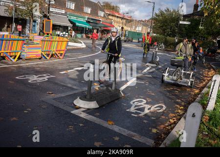 Planter and bench barriers that form an LTN (Low Traffic Neighbourhood ...