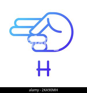 Signing letter D in ASL pixel perfect linear icon Stock Vector Image ...