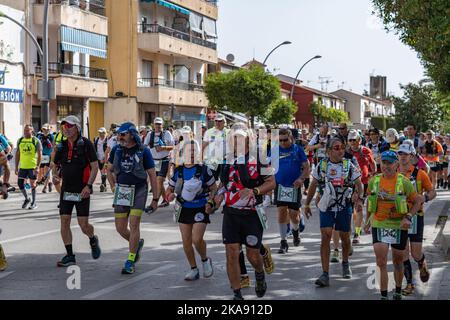 A closeup of the 101 kilometers race of the spanish legion in Ronda ...