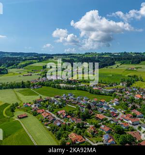 Aerial view to Weiler in Western Allgaeu Stock Photo - Alamy