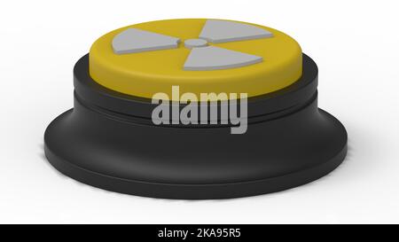 nuclear yellow button isolated illustration 3d render Stock Photo - Alamy