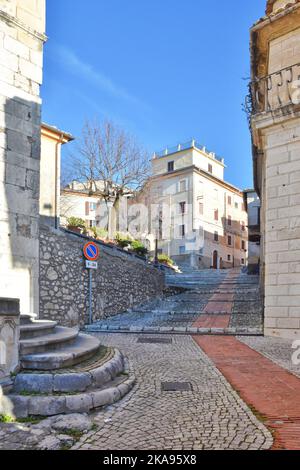 A street of Veroli, an ancient town in the province of Frosinone, Italy ...