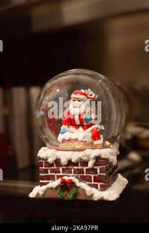 Funny cute chirstmas santa on background Stock Photo - Alamy